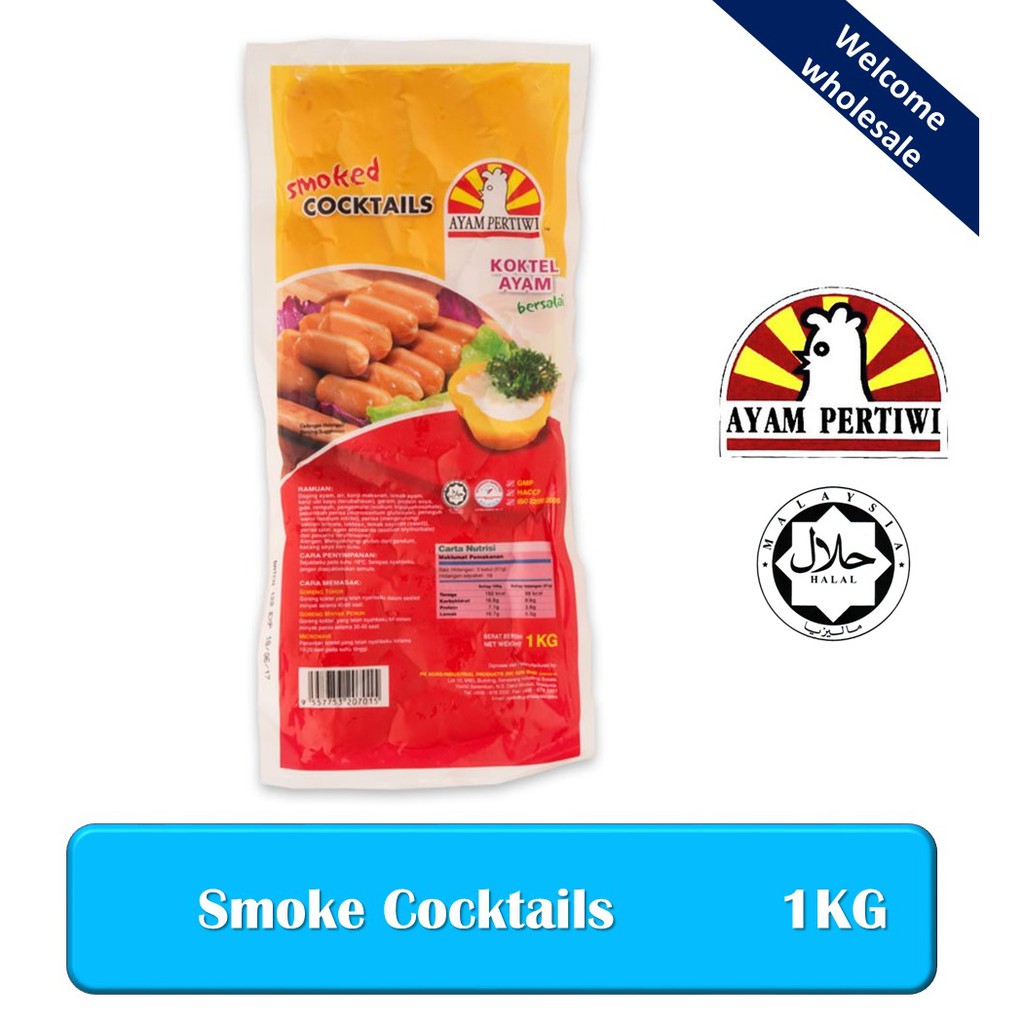 Ayam Pertiwi Smoked Cocktail 1KG Cocktail ayam 850G [HALAL] 小香肠 ...