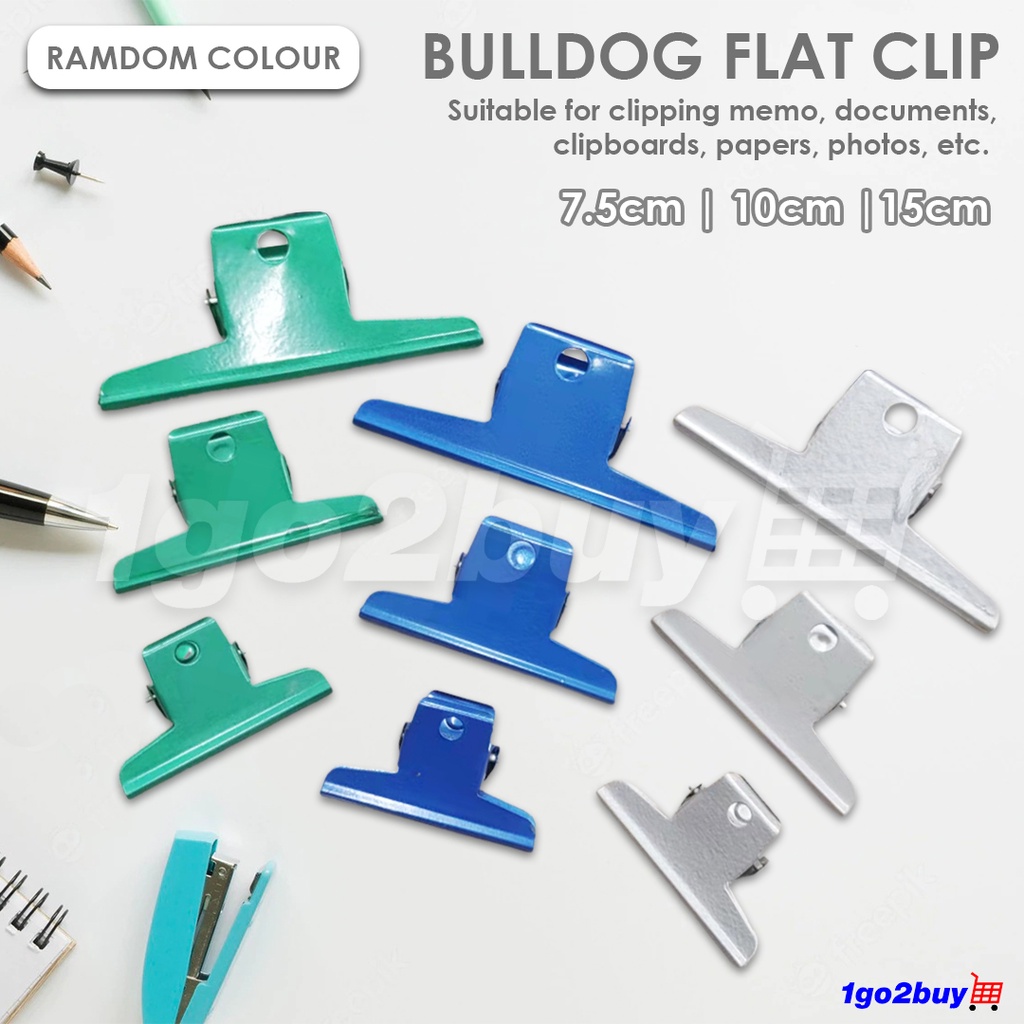 Coloured Jumbo Metal Bulldog Flat Clips Color Paper Clip 7.5cm / 10cm ...