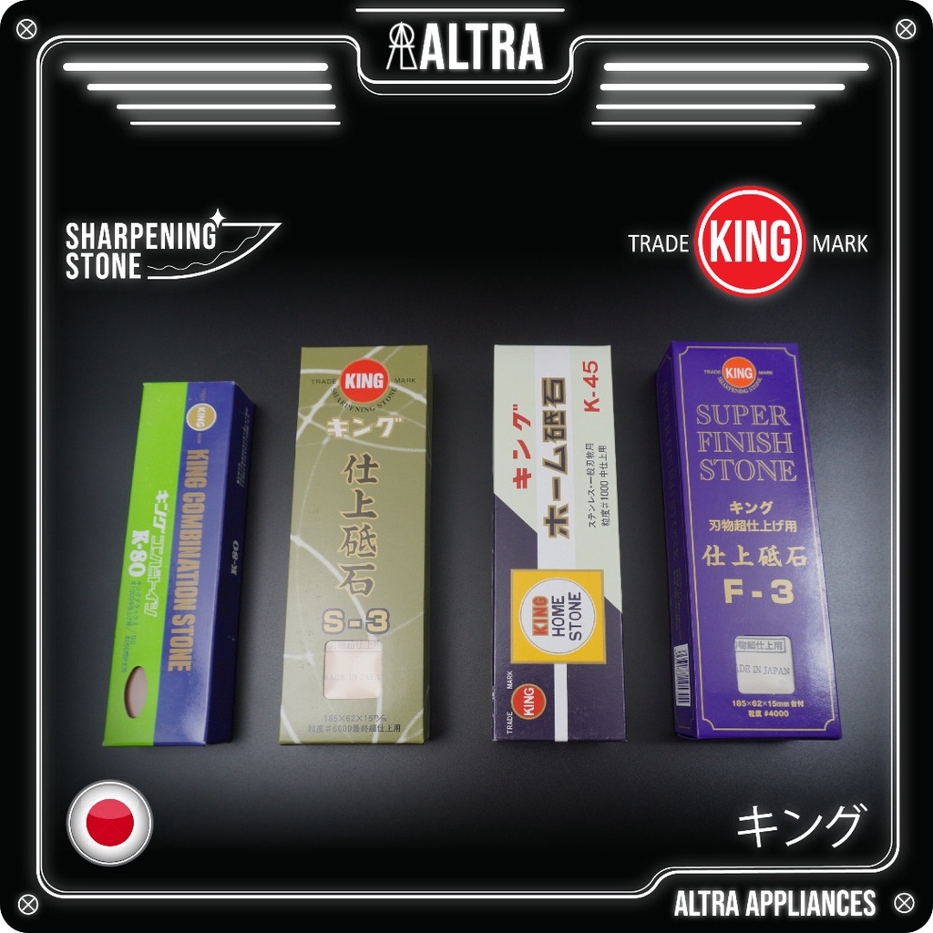 King Sharpening Stone K-80 Grit: 250/1000, K-45 Grit: 1000, F-3 Grit ...