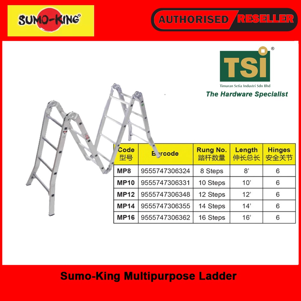SUMO Aluminium Multi Purpose Ladder | Shopee Malaysia