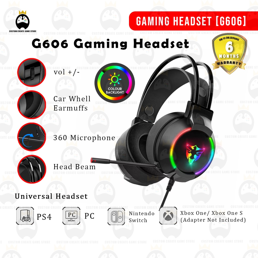 Gamwing Gaming Headset RGB Headphones G606 Wired Headphones with Mic PC ...