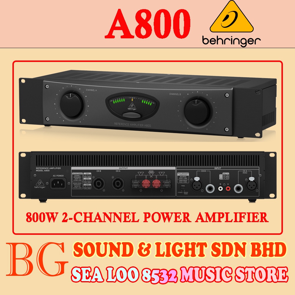 BEHRINGER A-800 / A800 800W 2-CHANNEL POWER AMPLIFIER | Shopee Malaysia