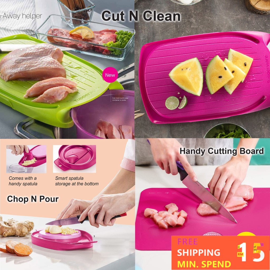Tupperware Cut N Clean / Chop N Pour / Handy Cutting Board / Small ...