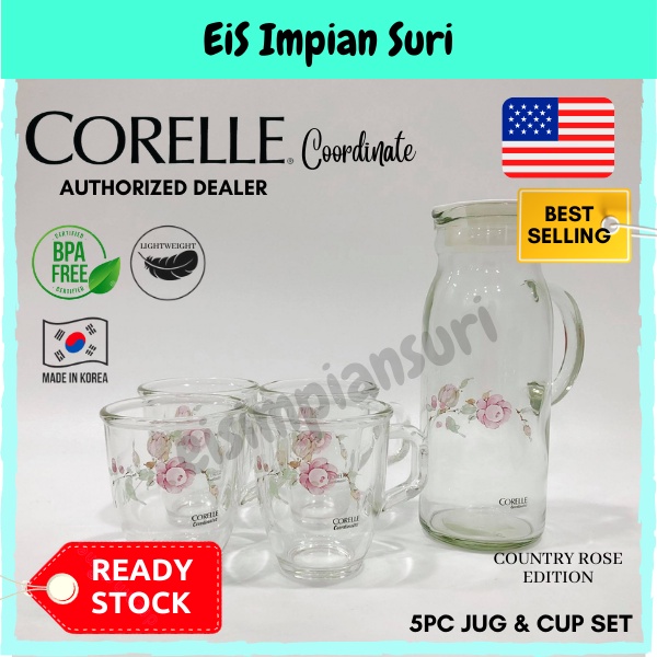 (Ready Stock!!) Corelle Coordinate Country Rose 5pc Jug Set Drinkware ...