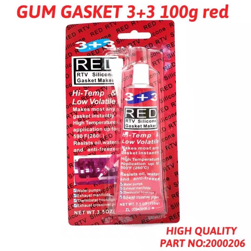 Me 100% ORIGINAL High Temperature (RED / BLACK / GREY ) Rtv Silicone ...