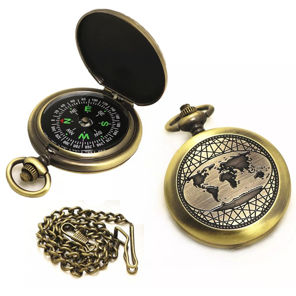Camping Compass Outdoor Hiking Portable Classic Brass Survival Compass ...