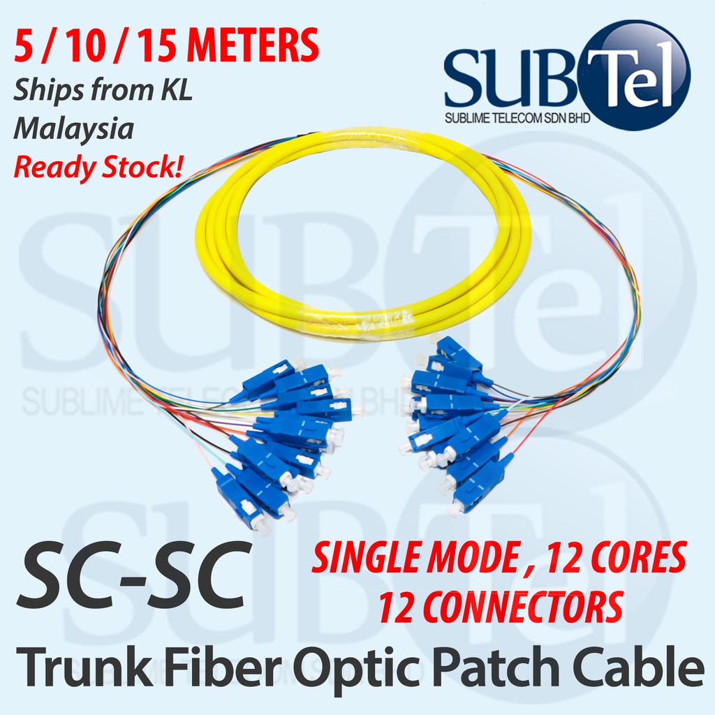 SC-SC Trunk Fiber Optic Patch Cord Single mode 12 Cores 24 Cores cable ...