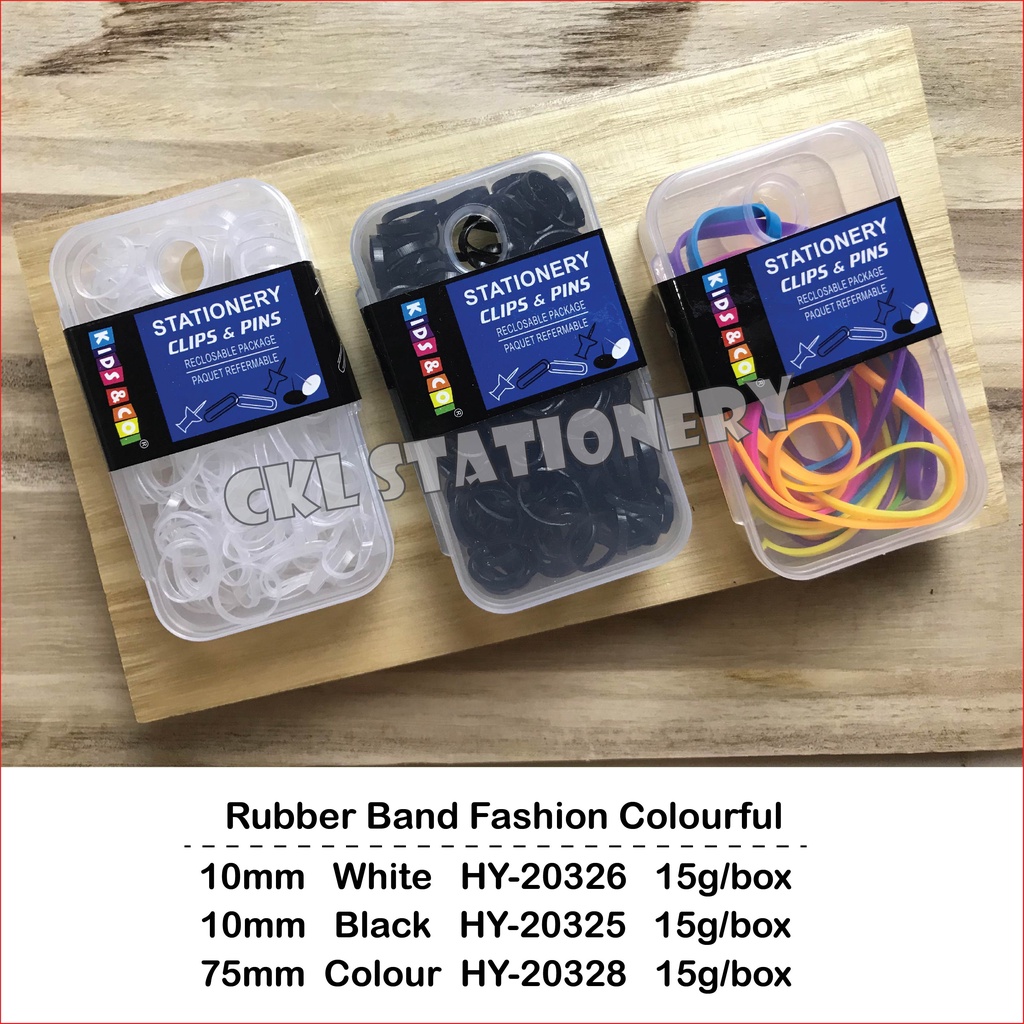 Rubber Band Fashion Colour / Getah Gelang Elastik 15g/box | Shopee Malaysia