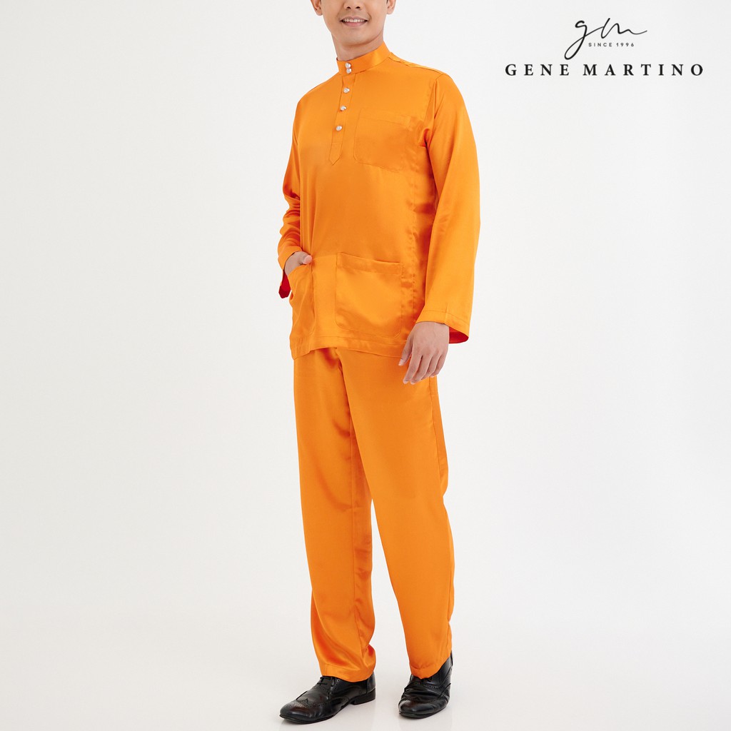 Gene Martino Baju Melayu Regular fit with pesak ( Orange Color ...