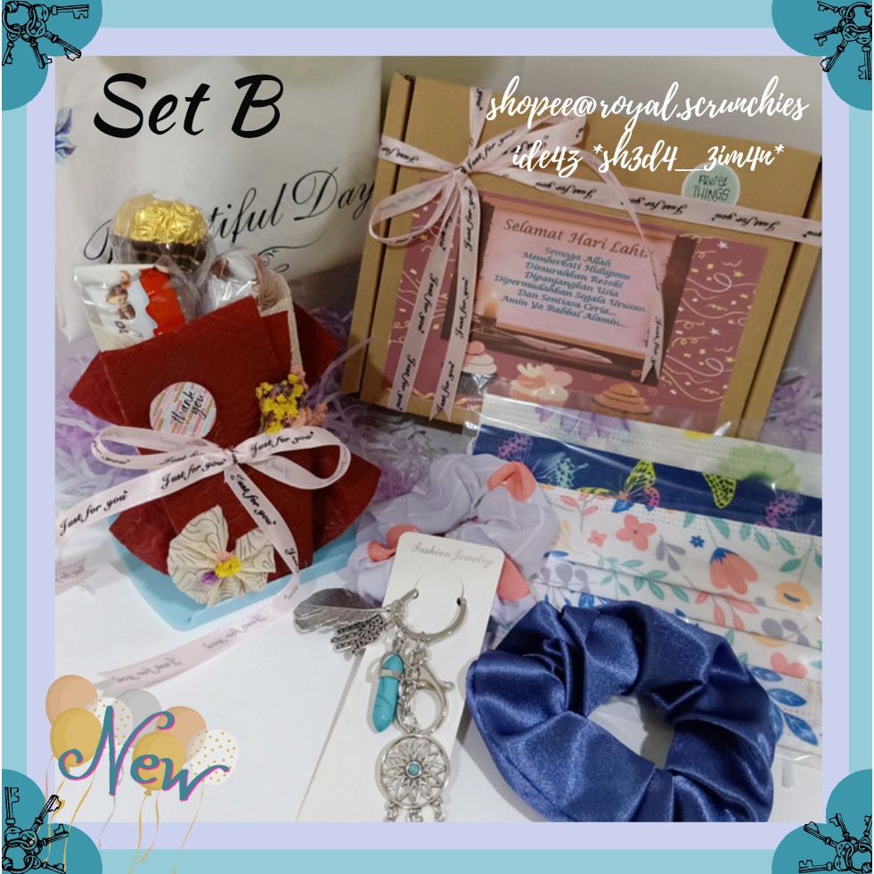 🎂Sanah Helwah🎊Selamat Hari Lahir🎉Happy Birthday🎈Gift Set Box #4💐Mini ...