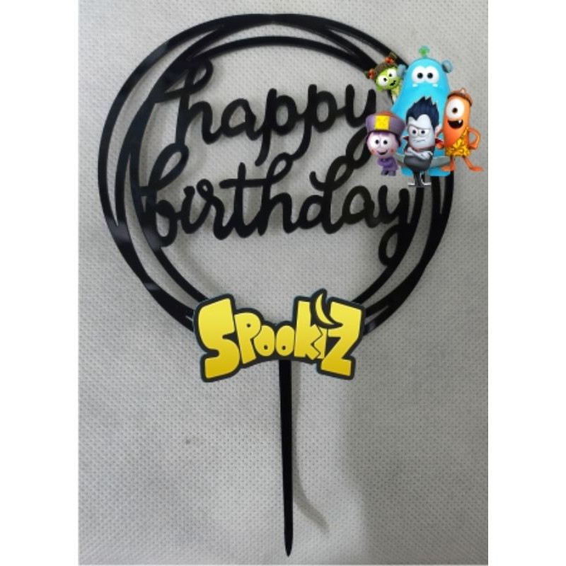 spookiz acrylic happy birthday cake topper (1pc) | Shopee Malaysia