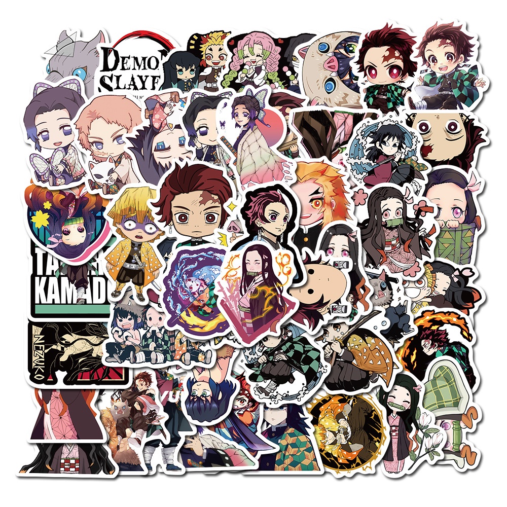 50pcs cartoon Demon Slayer graffiti sticker luggage compartment laptop ...