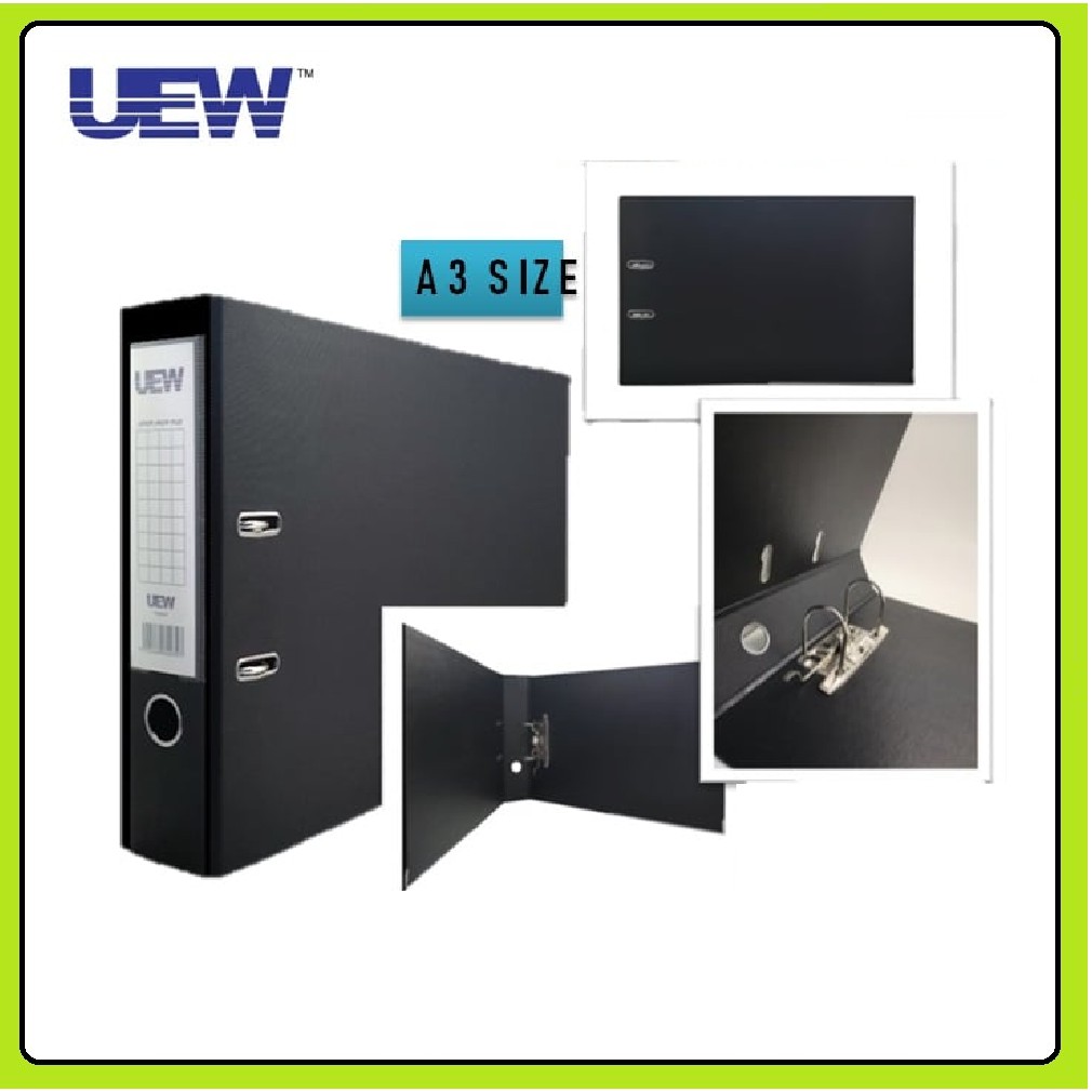 Lever Arch File 3' UEW H205 A3 Black | Shopee Malaysia