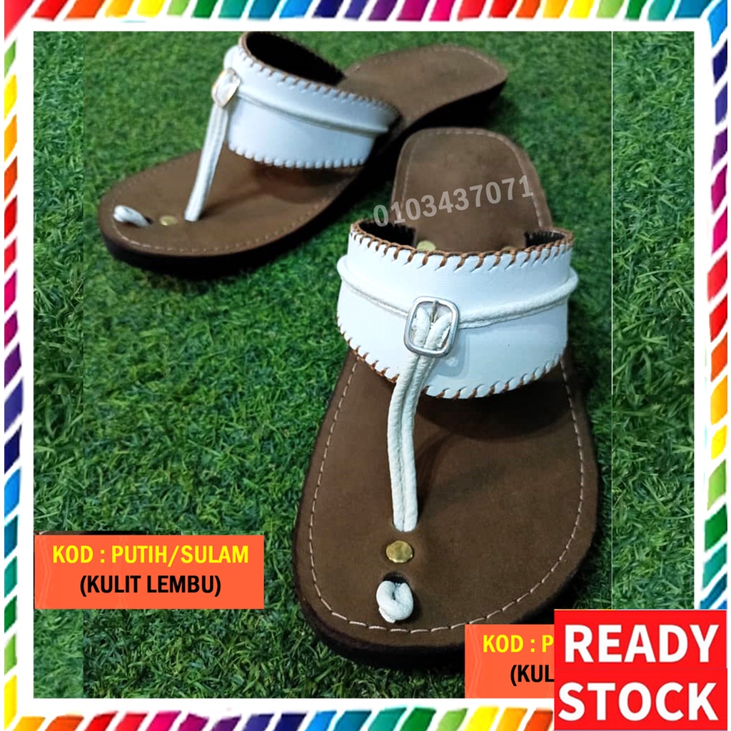 CAPAL 💯% kulit BERTUMIT TINGGI BUATAN TANGAN [100% kulit]..KULIT LEMBU ...