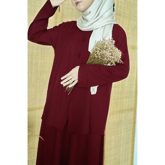 CLAIRE BUTTON CASUAL SET (BLOUSE + SKIRTS) | Shopee Malaysia