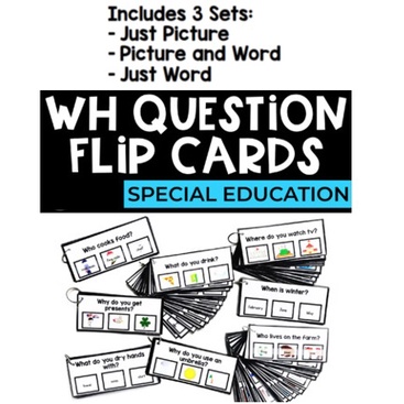 373- WH Question Flip Cards Printable Special Education Preschool ...