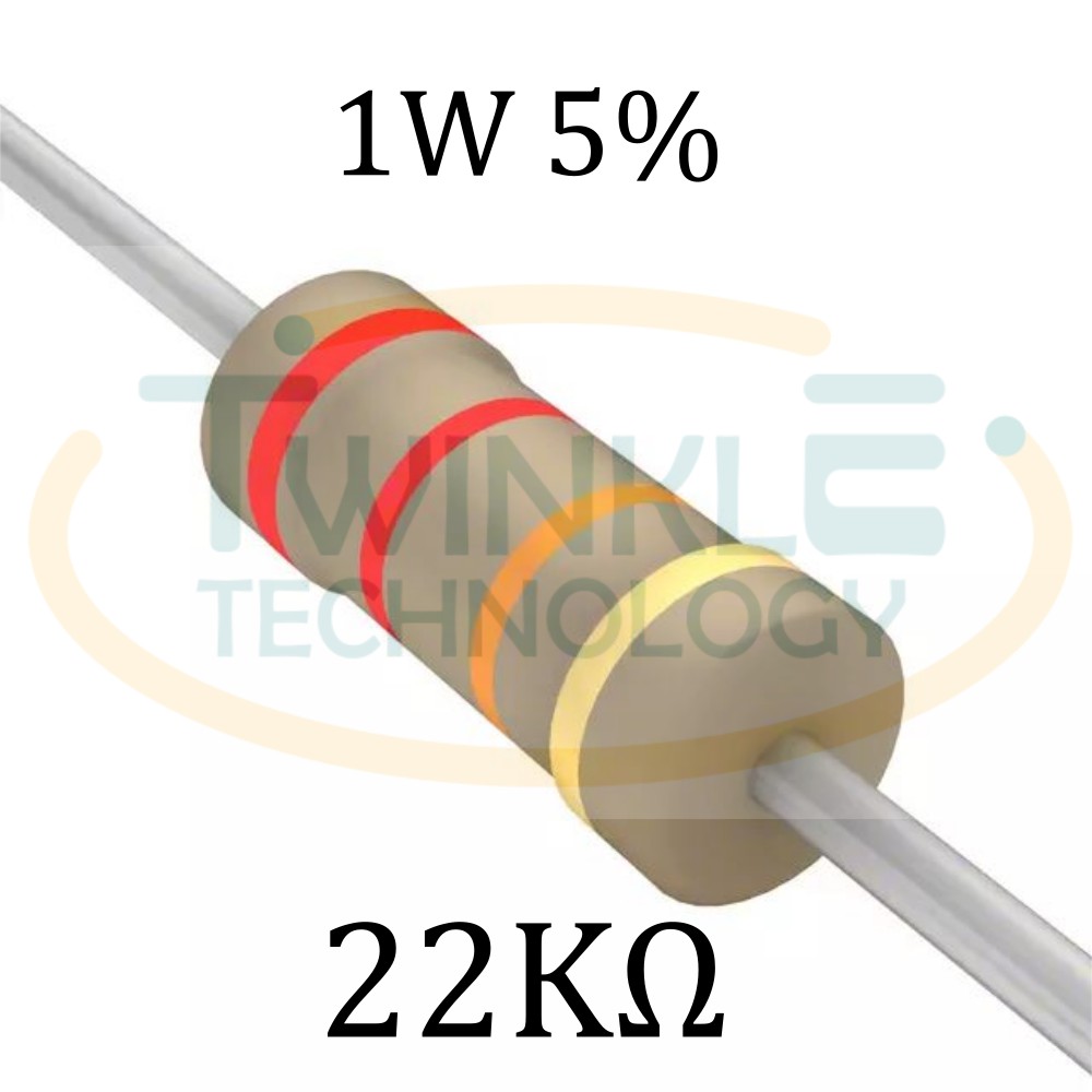 Resistor 1W 2.2 ohm, 22 ohm, 220 ohm, 2.2K ohm, 22K ohm, 220K ohm 1W 5% 30 Units / Pack | Shopee ...