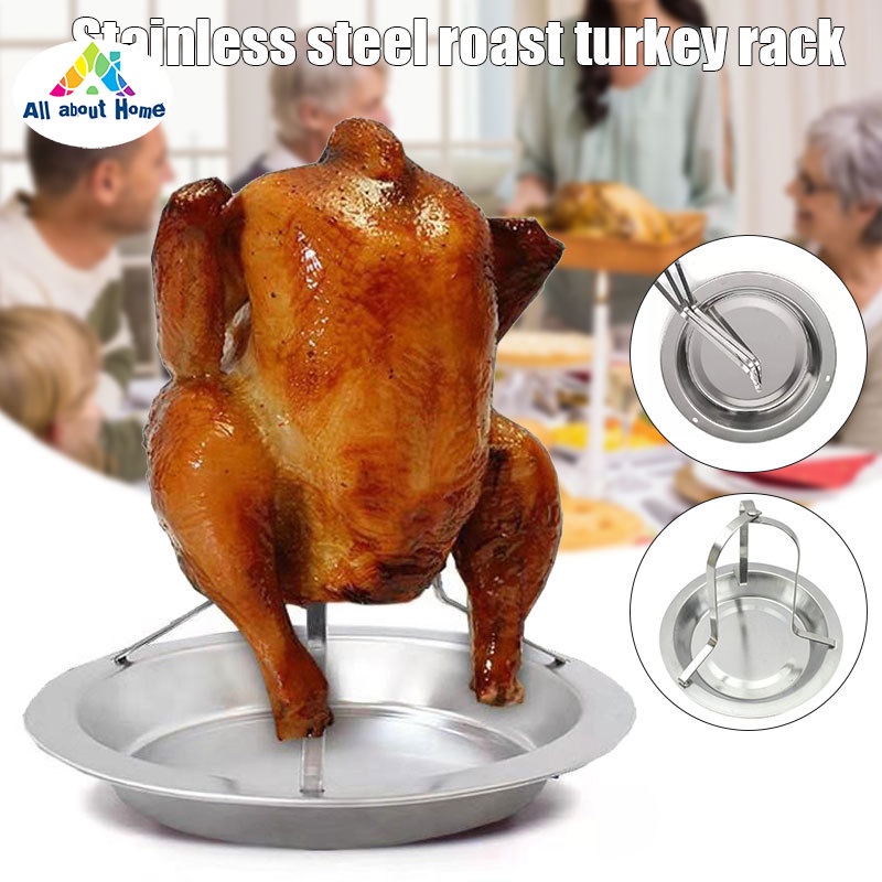 🔥HOT DEAL🔥 Folding Stainless Steel Roaster Rack BBQ Stand Poultry ...