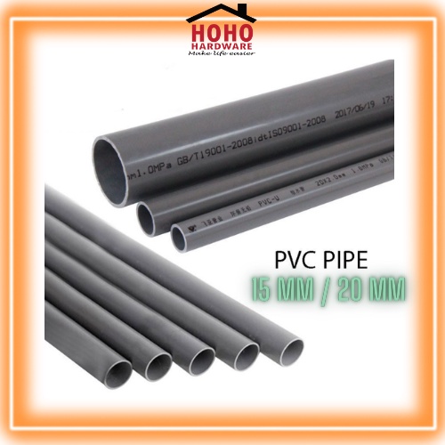 PVC PIPE CLASS 4 FT ( 4KAKI ) x 1/2''(15mm), 3/4''(20mm) | Shopee Malaysia