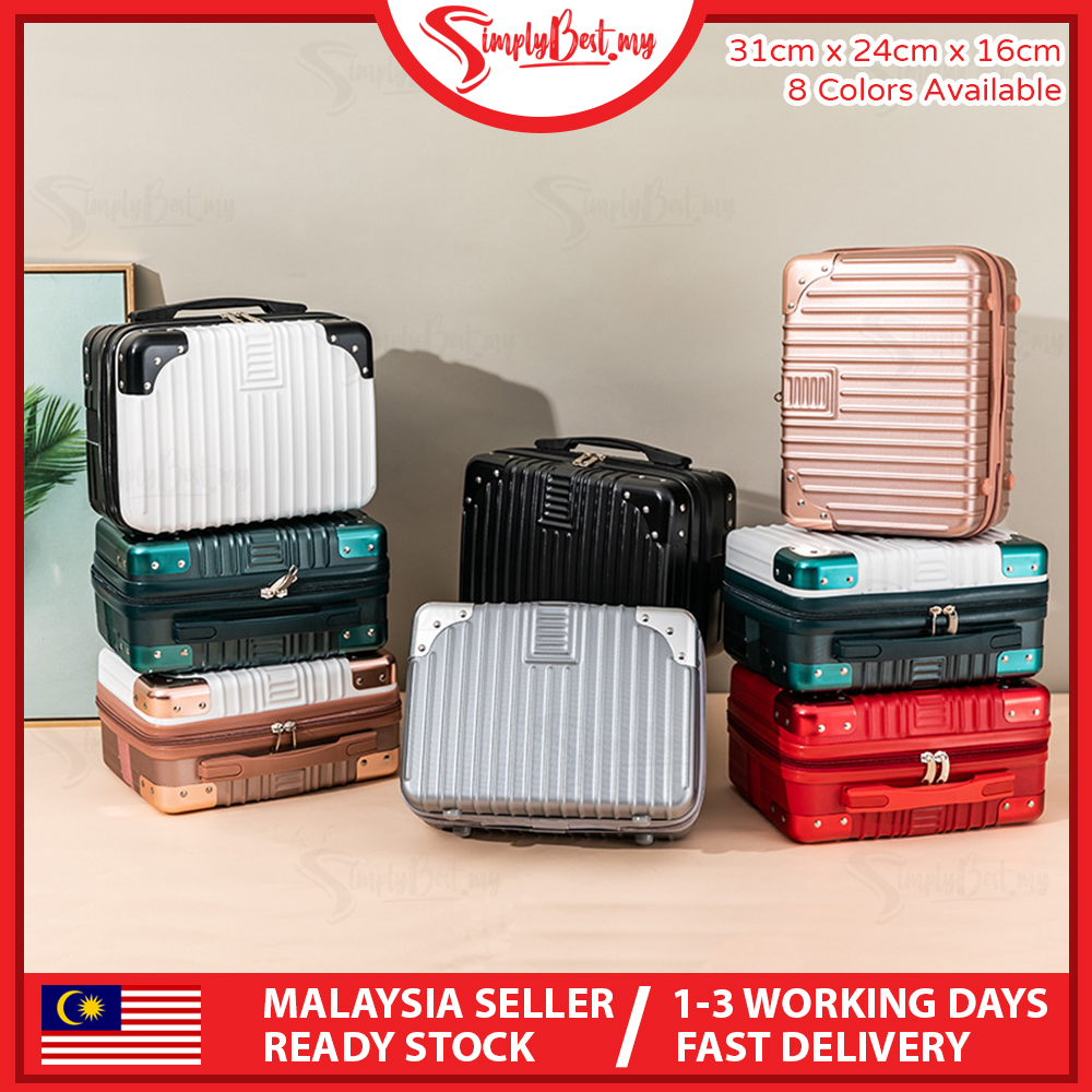 SIMPLYBEST Hand Carry Mini 14" Suitcase Small Hard Shell Cosmetic Case ...
