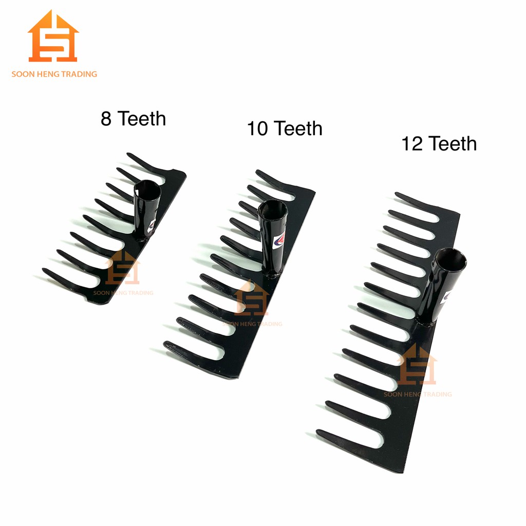 [8T, 10T, 12T] Garden Metal Rake Black/Steel Rake/ Pencakar Rumput Besi ...