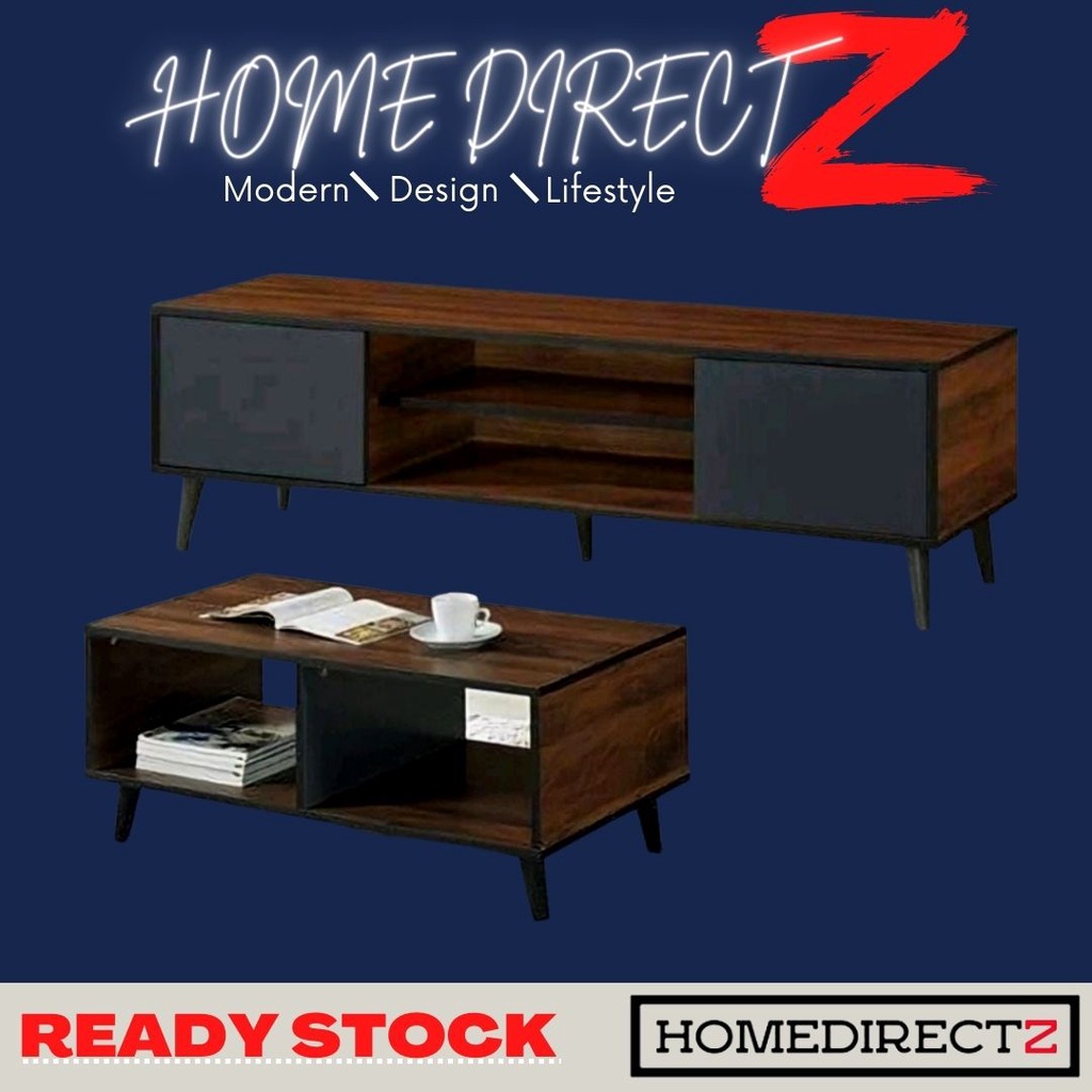 HDZ 5 Feet TV Kabinet + 3 Feet Coffee Table Living Room Set Rak TV ...