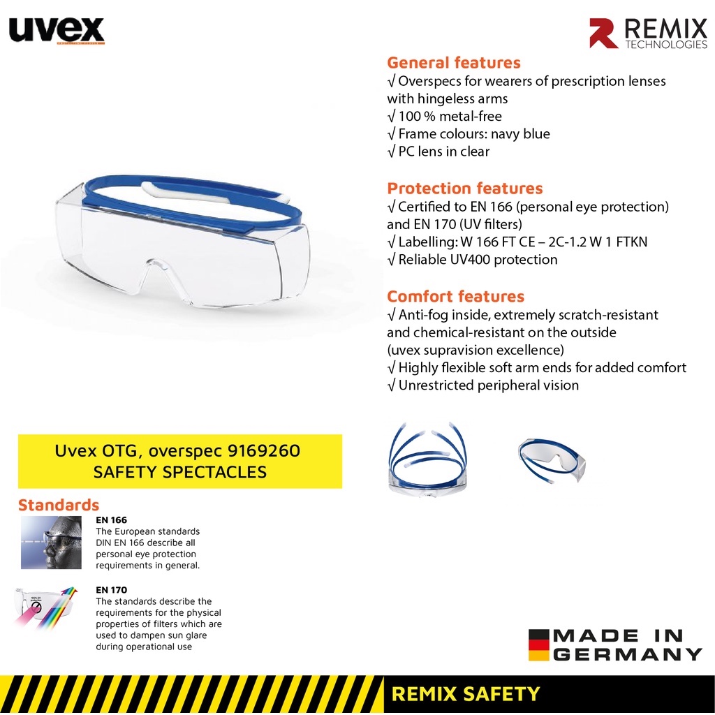 [ORIGINAL UVEX READY STOCK] uvex OTG, overspec 9169260 SAFETY SPECTACLES | Shopee Malaysia