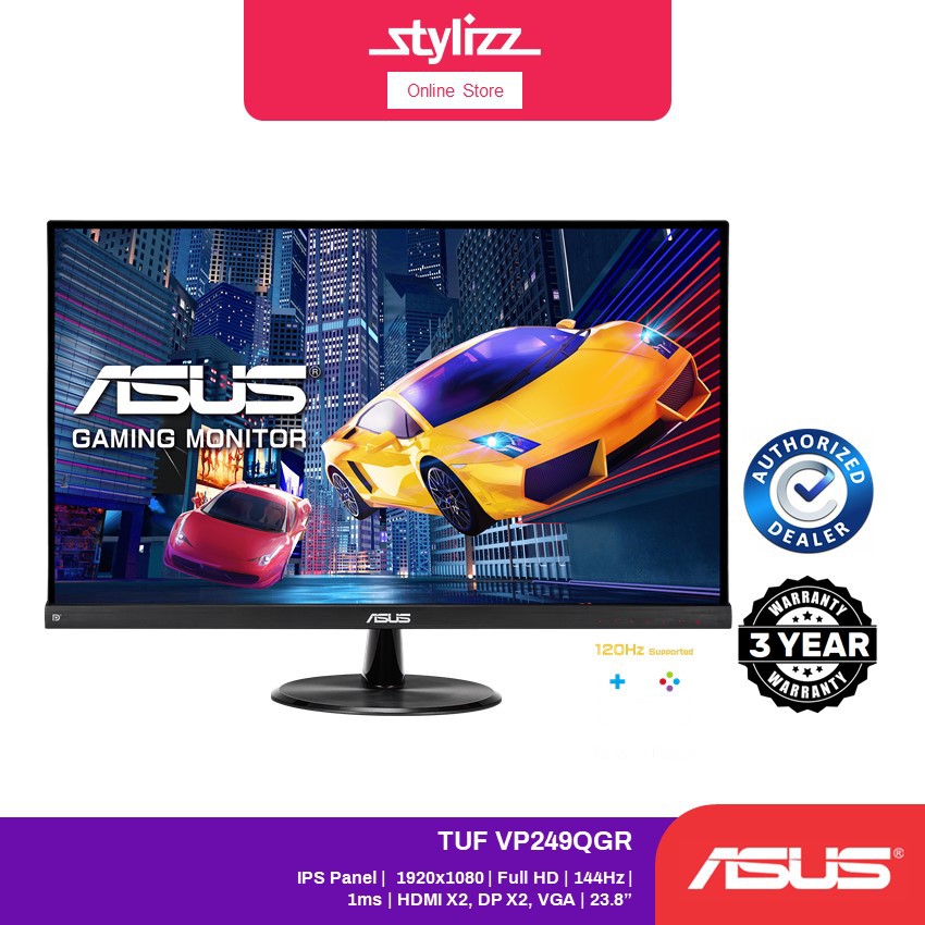 Asus VP249QGR 24" IPS FHD 144Hz 1ms FreeSync Premium Frameless ELMB ...