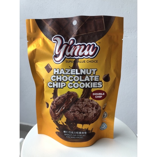 yimu biskut hazelnut coklat chip cookies - biskut labu double coklat ...