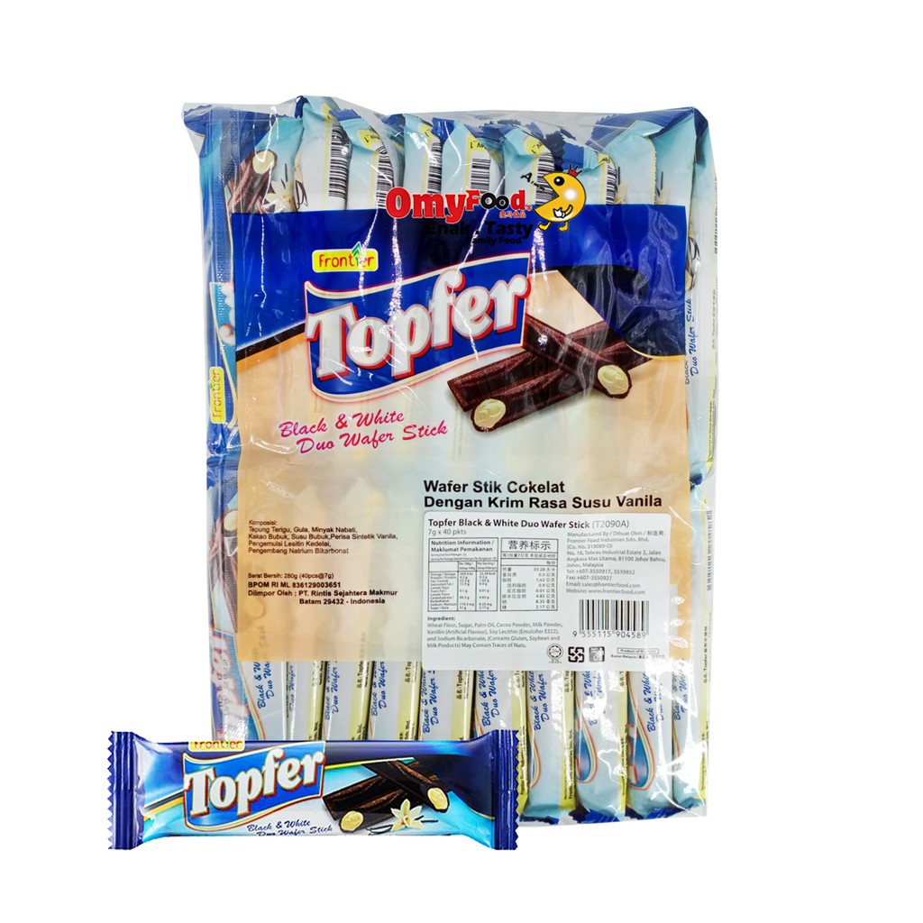 7g x 40pcs Frontier Topfer Wafer Stick [Chocolate cream Filled / Black ...