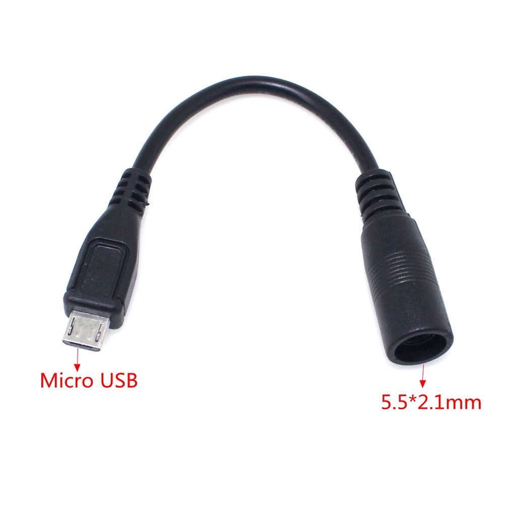 DC 5.5x2.1mm Female Jack to Micro USB / Type C/ Mini USB Male Plug DC ...