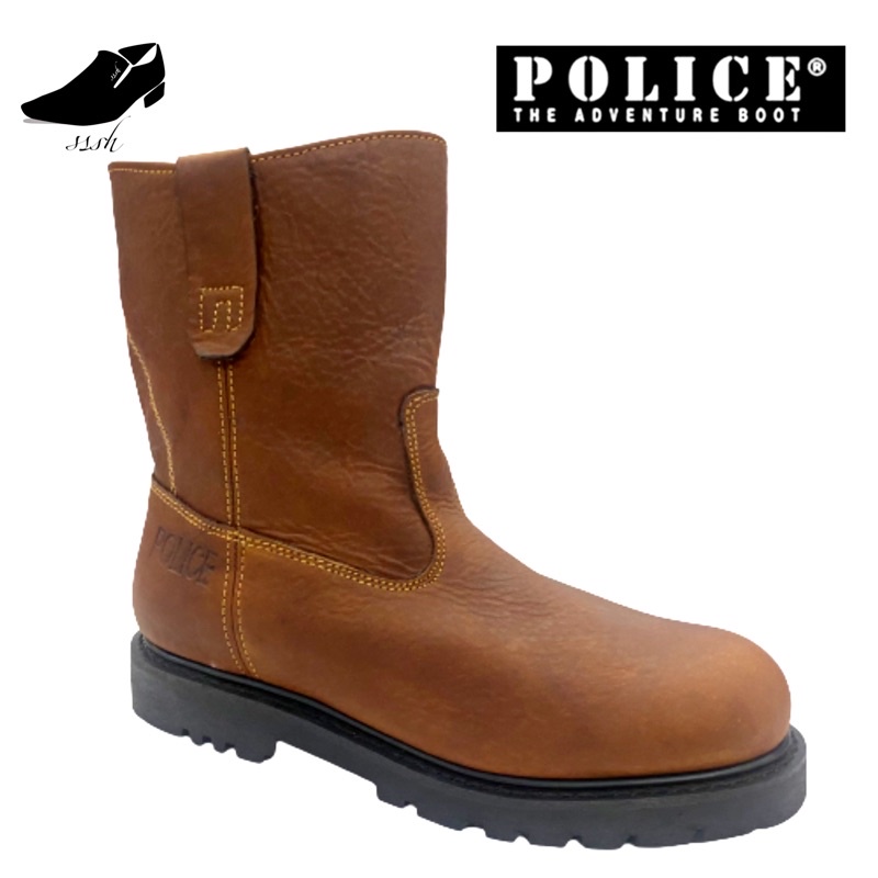 ORIGINAL POLICE SAFETY SHOES HIGH CUT - BROWN 9123 | Shopee Malaysia