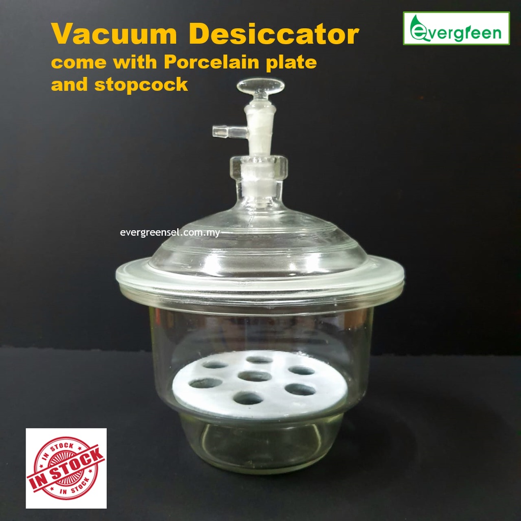 Desikator Vakum Kaca dengan Plat Porselin/Vacuum Desiccator come with ...