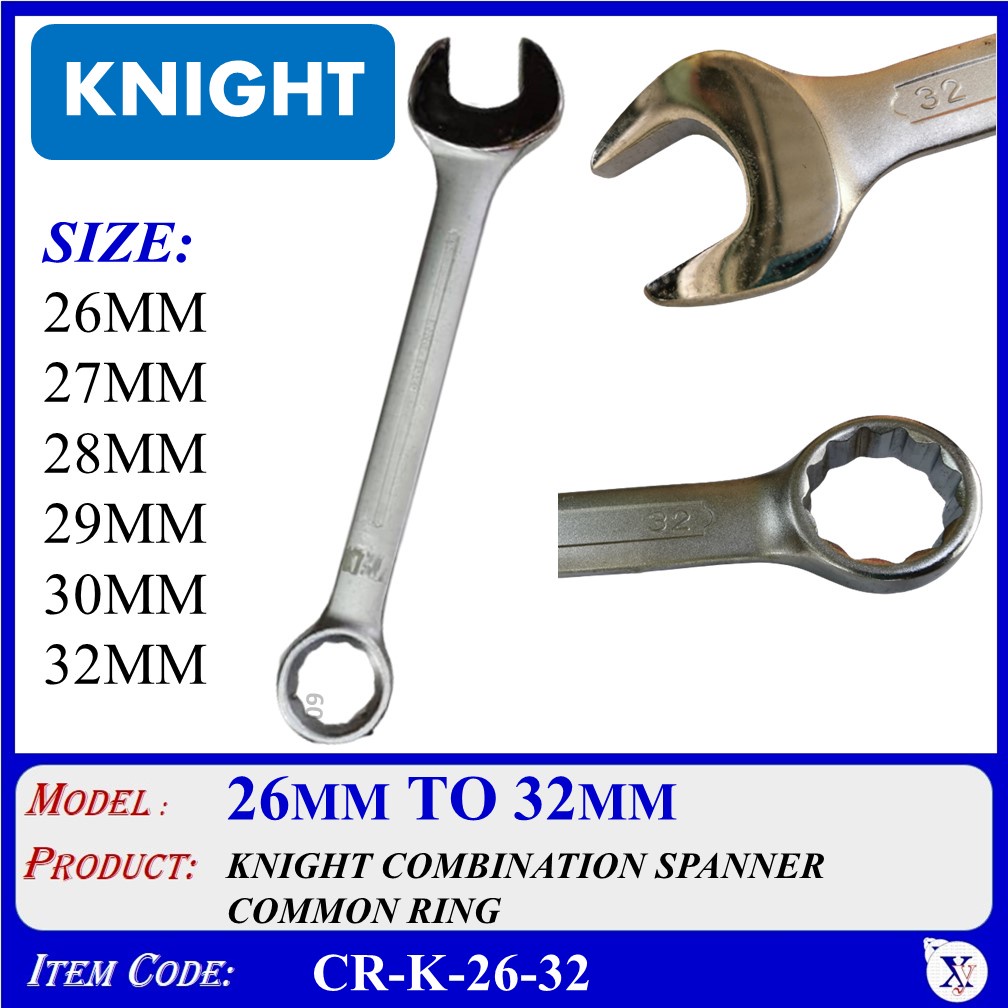 CR-K-26 - CR-K-32 26MM TO 32MM KNIGHT COMBINATION SPANNER / COMMON RING ...
