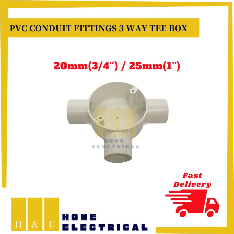 Pvc Wiring 3 Way Box / Pvc Wiring Tee Box | Shopee Malaysia