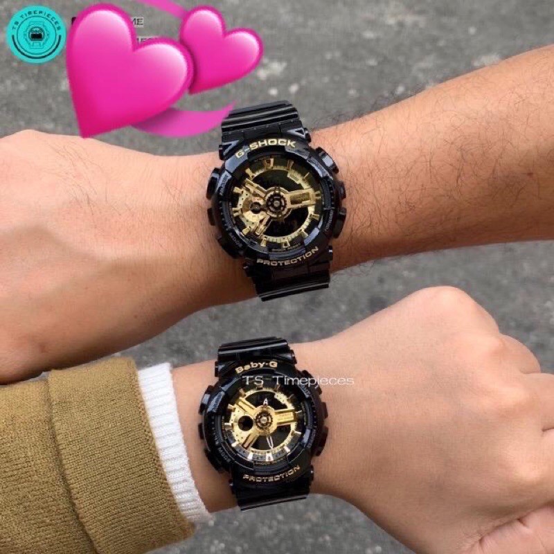 (Lelong Price) Gshock Couple Ga110 Black Gold Dual Funcion | Shopee ...