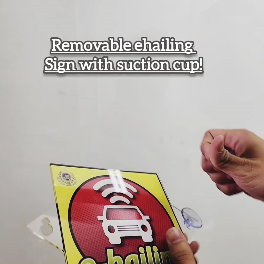 [1 set = 2 pcs] Acrylic E-hailing Sign with suction cup JPJ Standard ...