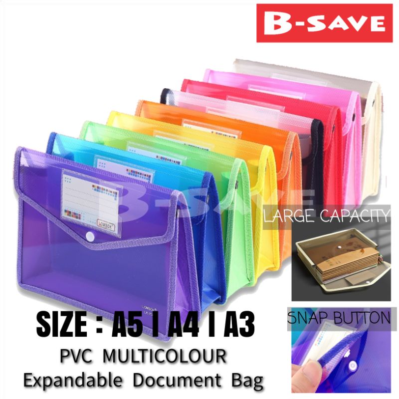 [Part 1]CBE PVC Expandable Document Bag With Button/ DocumENT File ...