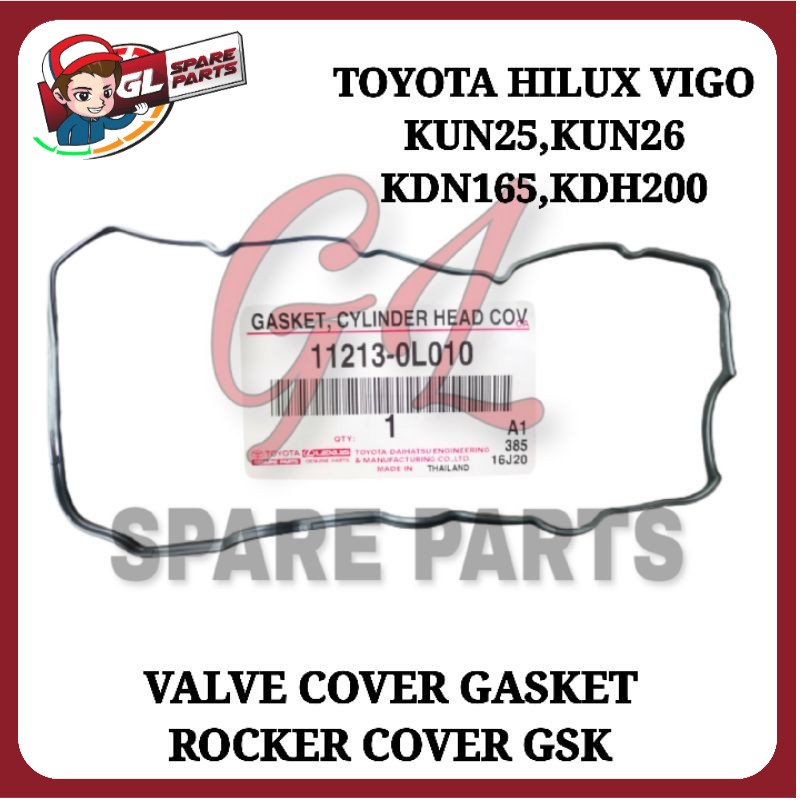 VALVE COVER GASKET (ORIGINAL) TOYOTA KUN25 KUN26 KDH200 KDN165 (11213 ...