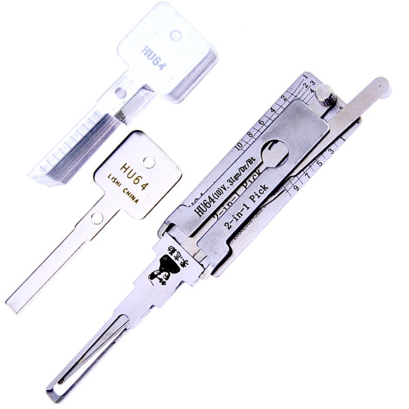 Lishi HU64 2 in 1 Car Door Lock Pick and Decoder For BENZ Lock Pick ...