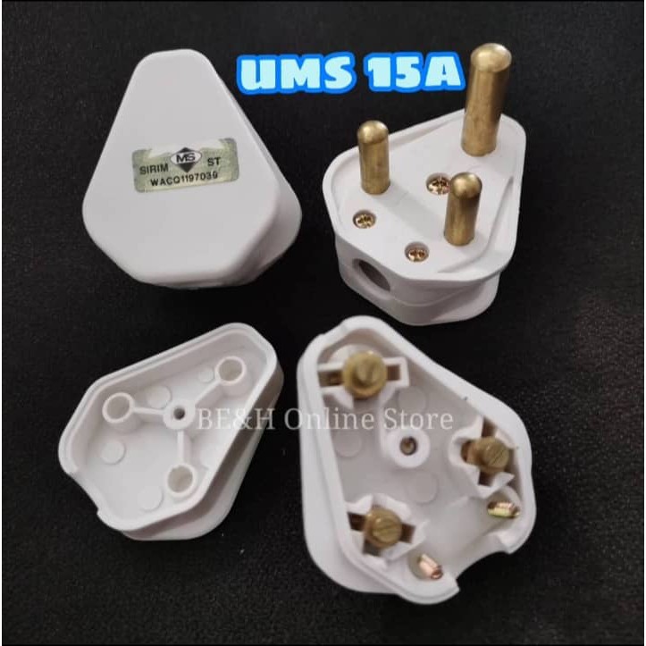UMS 13A 15A 3 Pin Plug Top Socket Nylon Plug heavy duty Top Suis ...