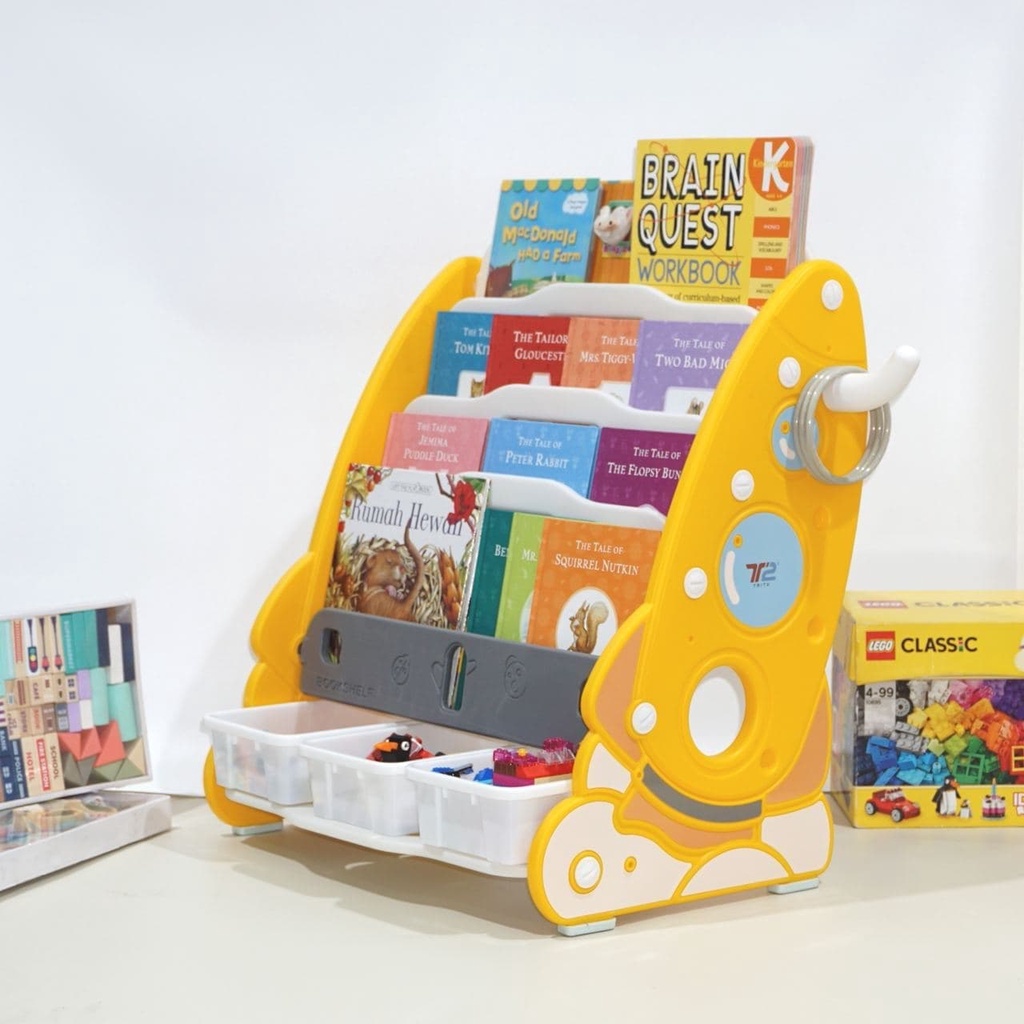 Children's Book Storage Rack Children's Bookshelf Tritu Rocket Shelf ...