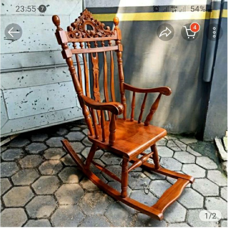 Teak Carved Rocking Chair | Shopee Malaysia