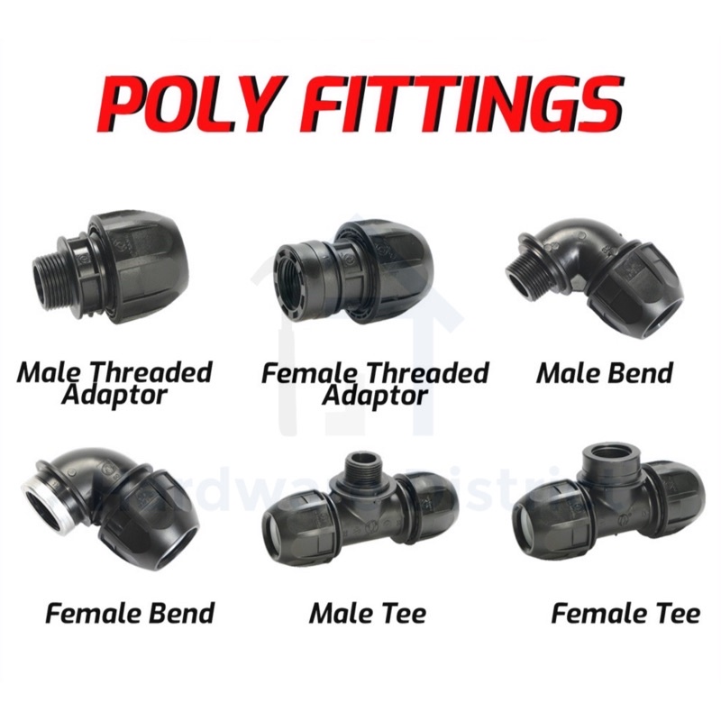 Poly Pipe Fittings | M.T.A | F.T.A | Male Bend | Female Bend | Male Tee ...