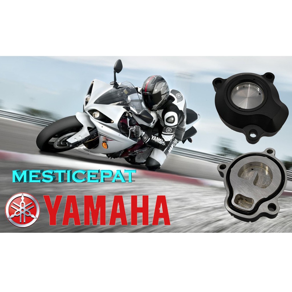 (BESI) ORIGINAL YAMAHA OIL FILTER COVER TRANSPARENT ALLOY Y15 V1 V2 ...