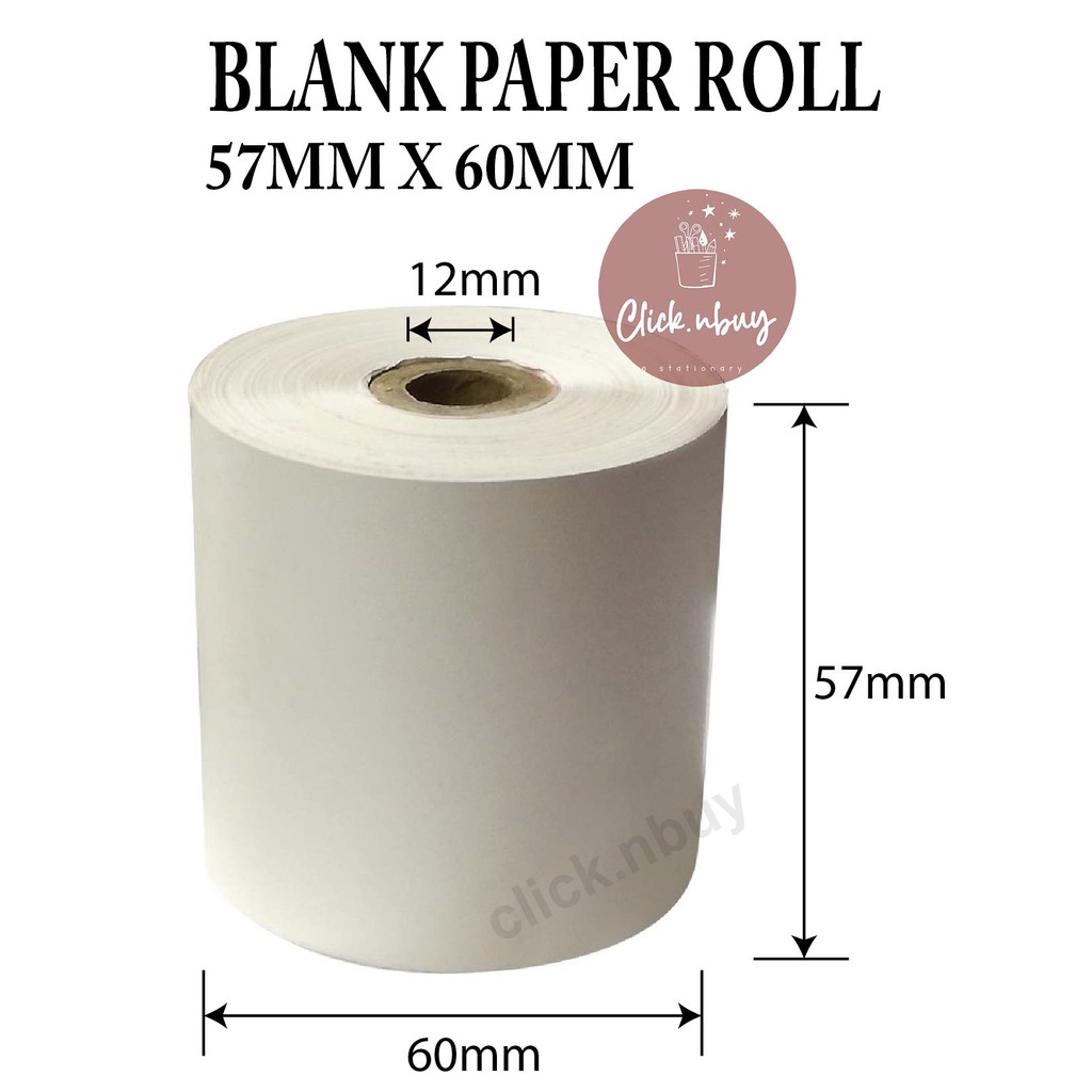 Blank Paper Roll 57MM x 60MM 5760 57x60 100ROLLS | Shopee Malaysia