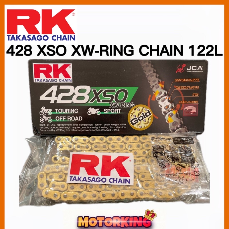 100% ORIGINAL RK TAKASAGO CHAIN 428 XSO XW-RING SPORT 122L MOTORCYCLE ...