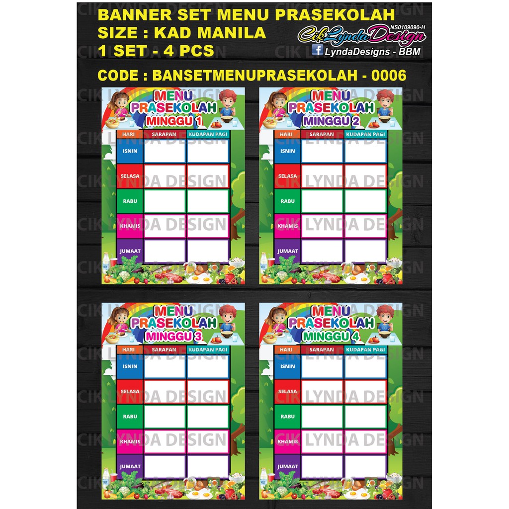PRE-ORDER - BANNER SET MENU PRASEKOLAH | Shopee Malaysia