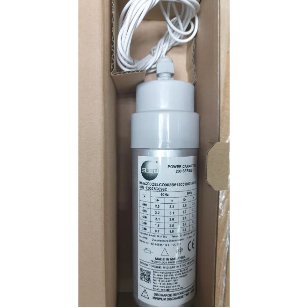 ELCO Capacitor cap bank 440v 525v power capacitor with cable | Shopee Malaysia