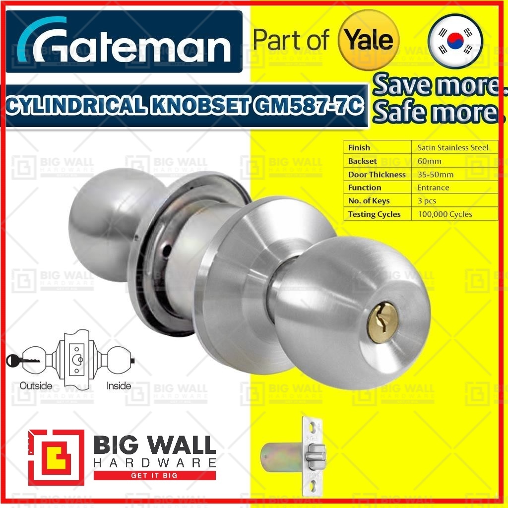 [Original] Gateman GM587-7C S/S Part Of Yale Cylindrical Lock Knobset ...